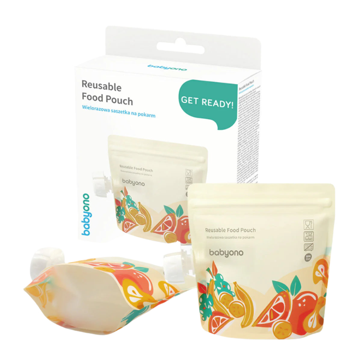 Babyono Reusable Food Sachets 150ml Pack of 5 - Sachets with ...